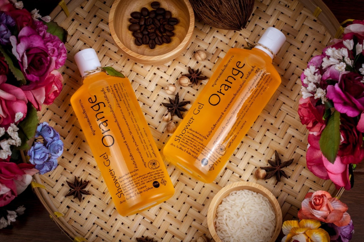 Orange Shower Gel, Natural Herbal Shower Gel - Saibua