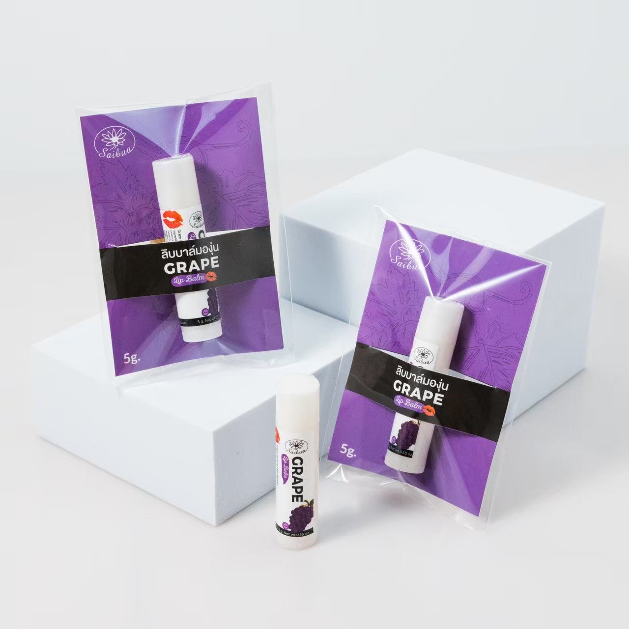 Grape Lip Balm moisturizes the lips - Saibua Thailand
