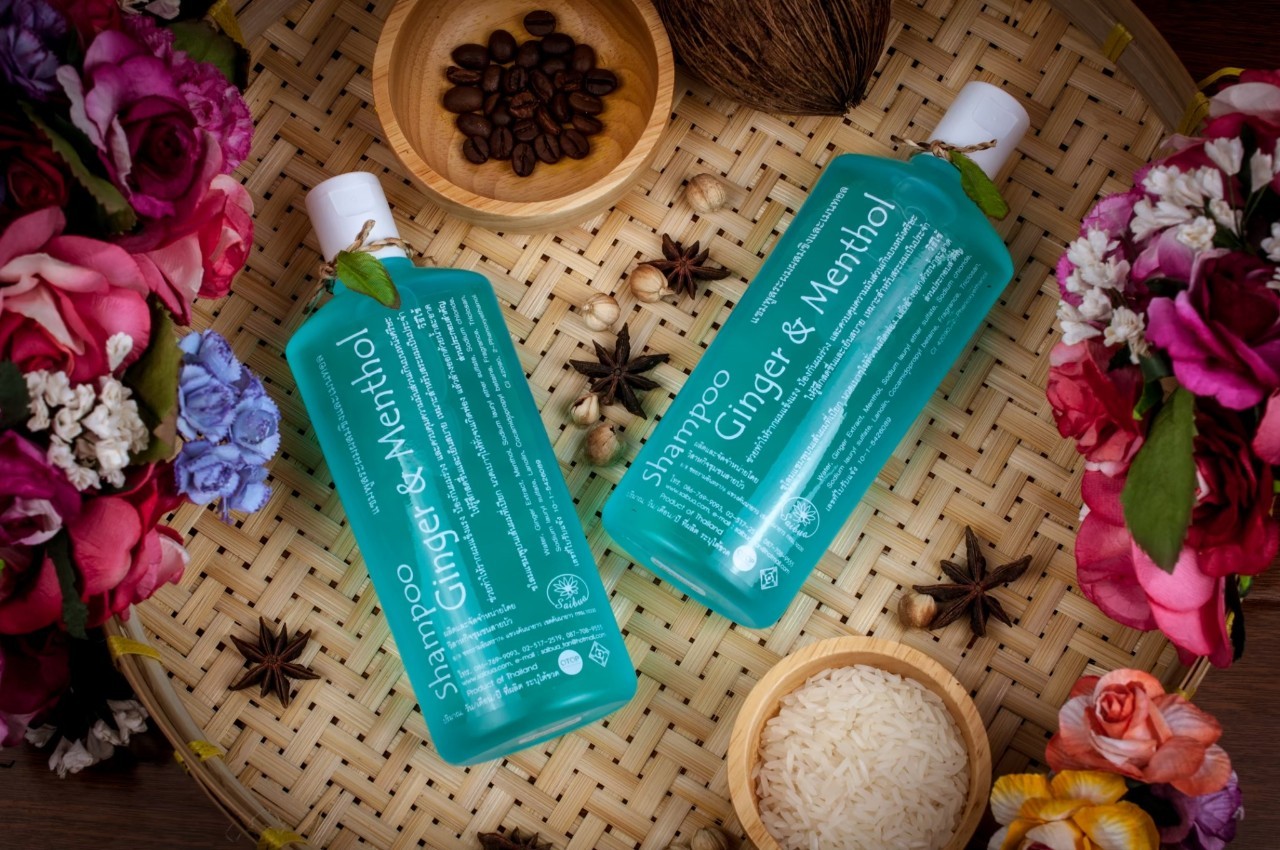 Ginger Menthol Shower Gel, Natural Herbal Shower Gel - Saibua